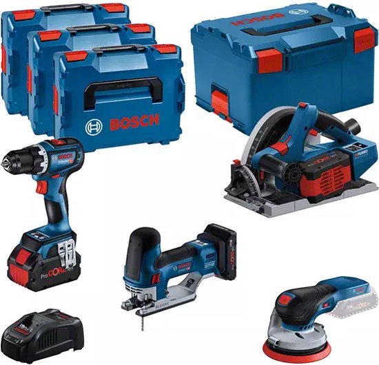 Bosch Professional 18V Accu combiset - 4-delig - Voor houtbewerking ...