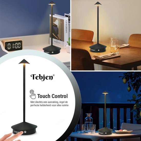 TEBJEN Tafellamp – Oplaadbaar Tafellamp - Smart LED Lighting ...