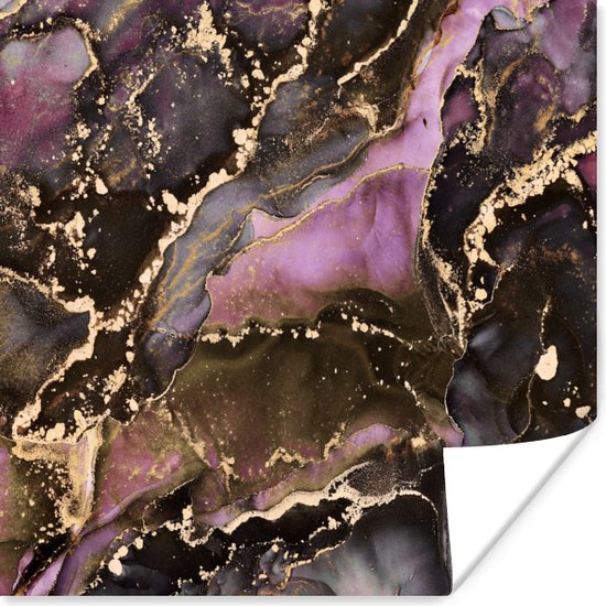 Poster Marmer - Gold - Steen - Abstract - 30x30 cm | bol