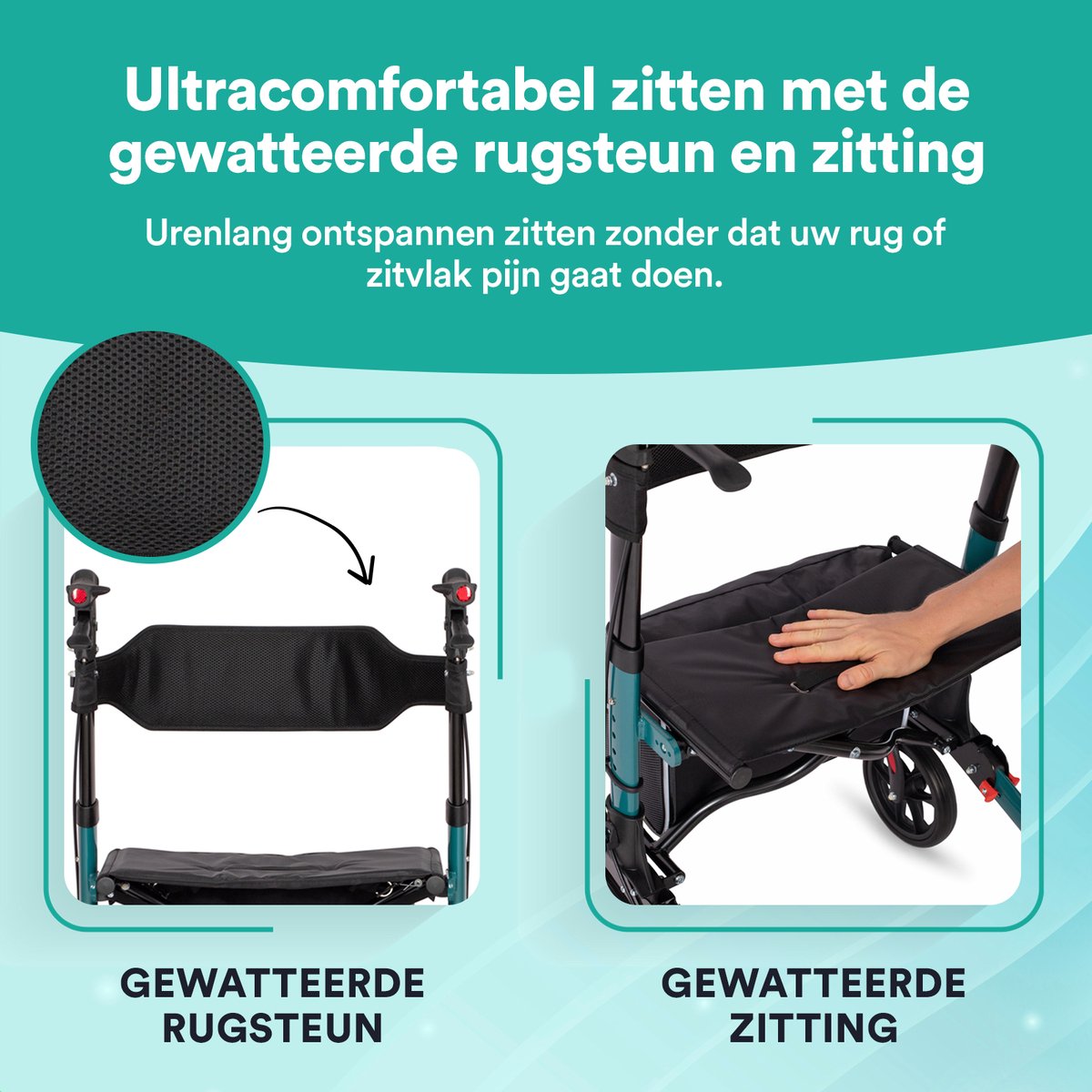 Rovera Mobility® DualFold Easy Rollator - Lichtgewicht en Dubbel ...