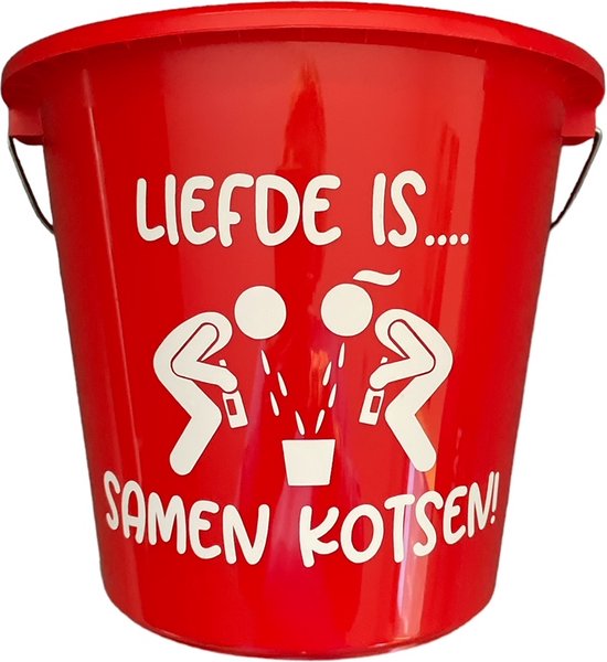 Cadeau Emmer-Liefde is samen Kotsen-5 Liter-Rood-Cadeau=Geschenk-Gift ...