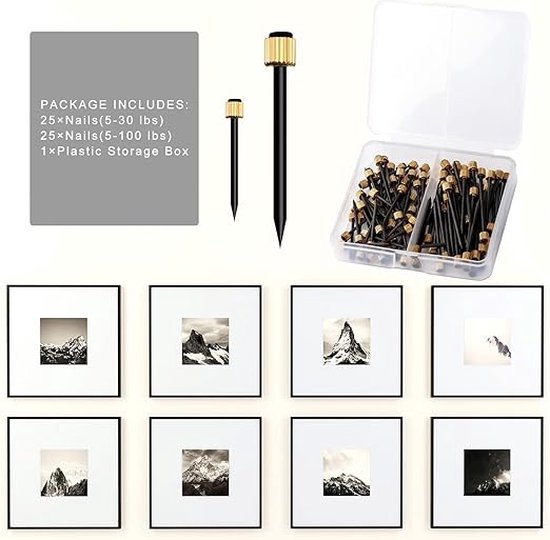 spijkers assortiment - Nagelset aan de Muur, Platte Kopspijkers, Foto ...