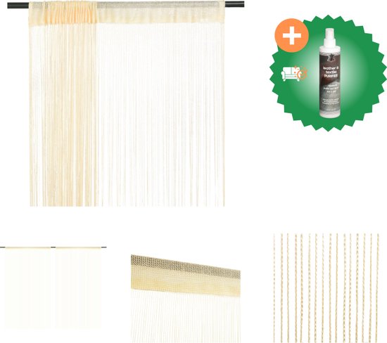 vidaXL Vliegengordijn - Polyester - 100 x 250 cm - Crème - Gordijn ...