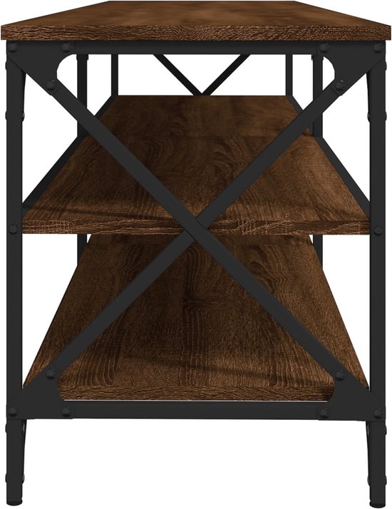 vidaXL Industrieel TV-meubel - 160 x 40 x 50 cm - Bruineiken hout en ...