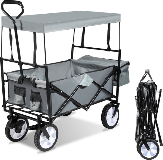 Bolderkar - Opvouwbaar - Bolderwagen - transportkar met dakje Kinderenvervoer... | bol