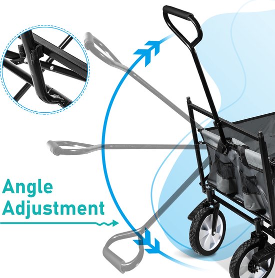 Bolderkar - Opvouwbaar - Bolderwagen - transportkar met dakje Kinderenvervoer... | bol
