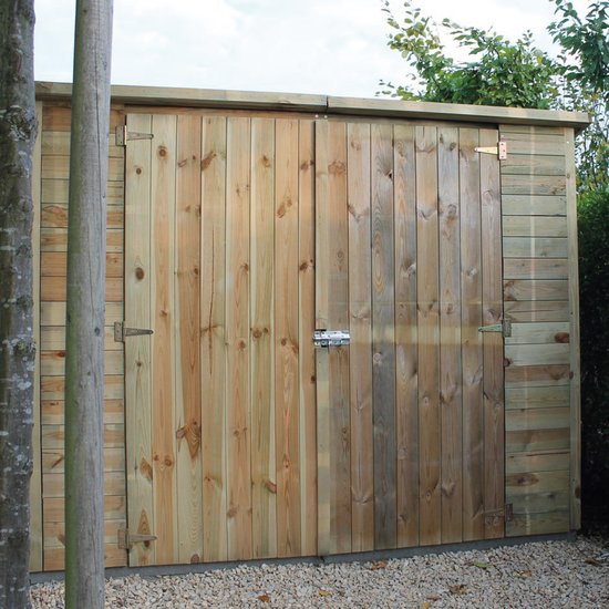 Jespro Fietsberging - Fietsenhok - Stalling - Geïmpregneerd grenen hout ...