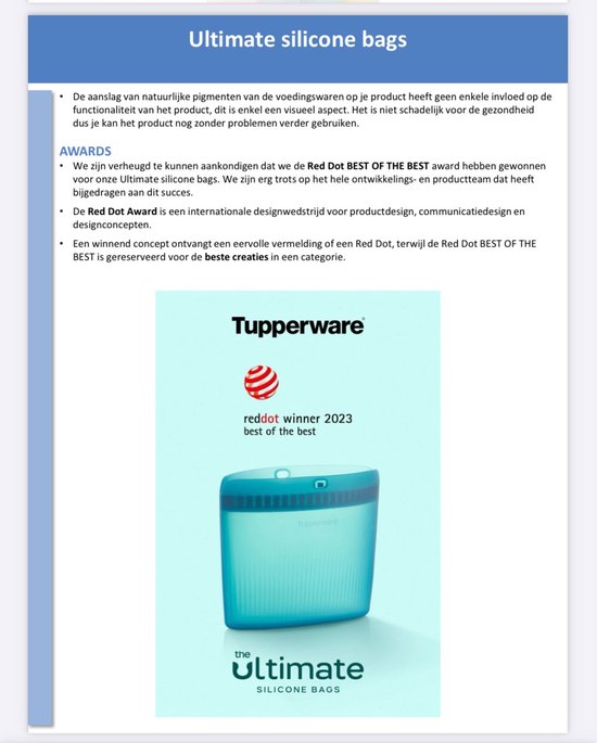 Tupperware Ultimate silicone bag set | bol