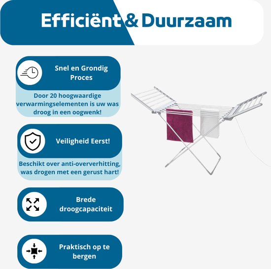 Thuys - Elektrisch Droogrek - Droogrek Verwarmd - Vleugel Droogrek ...
