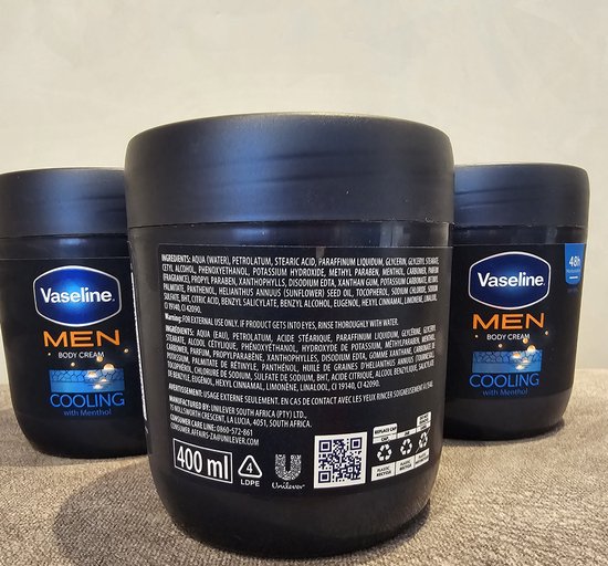 Vaseline Men Cooling Body Cream With Menthol 3x400 ml | bol