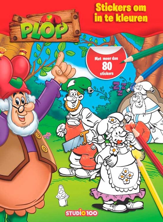 Kabouter Plop stickerboek - stickers om in te kleuren - met 80 stickers ...