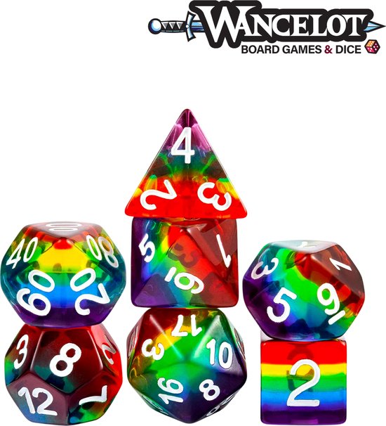 Chroma Cascade DnD Dice - Dungeons & Dragons - Dice Set | bol