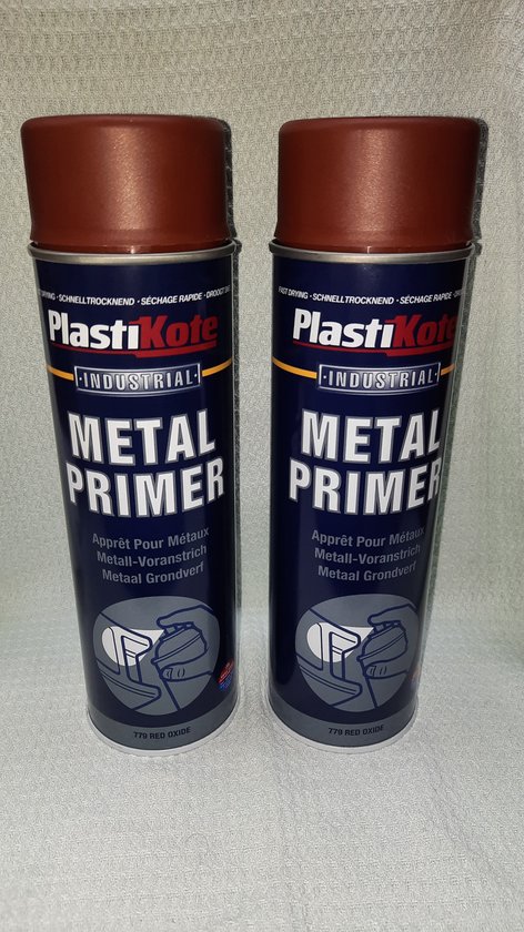 Plastikote - metaal grondverf rood oxide - 2 x 500 ml - spuitbus | bol