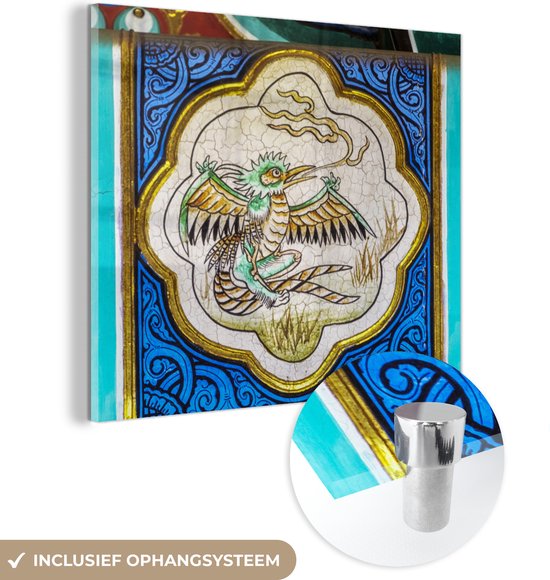 MuchoWow® Glasschilderij 20x20 cm - Schilderij acrylglas - Symbool van ...