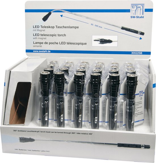 SW-Stahl LED telescopische zaklamp, 30022SB | bol
