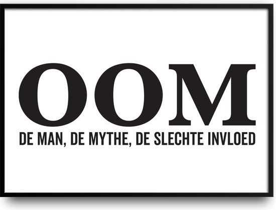 OOM De Man, De Mythe, De Slechte Invloed fotolijst met glas 40 x 50 cm ...