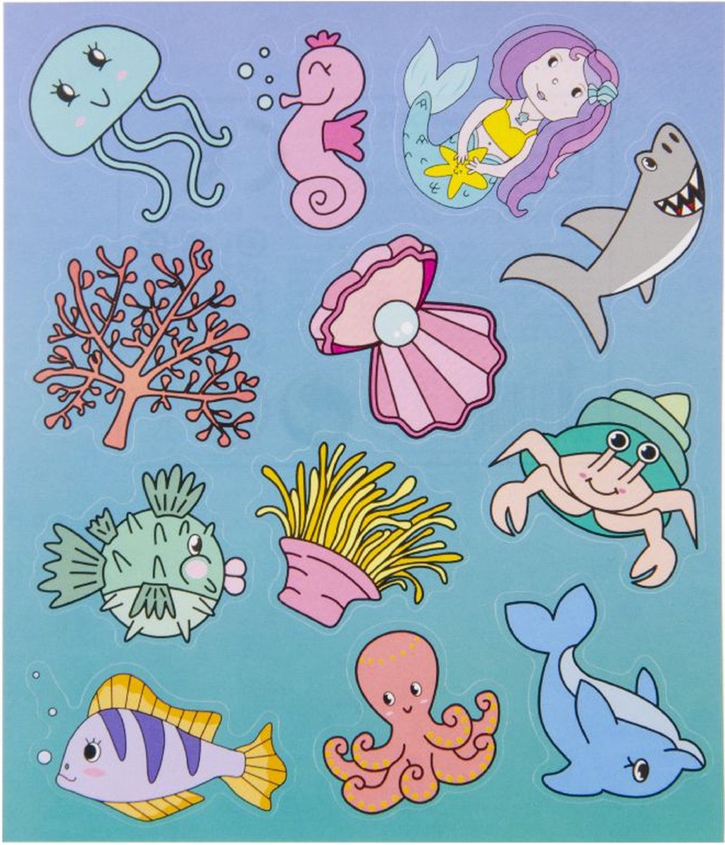 12 VELLEN Zeedieren Stickers - 120 Stickers - Oceaan - Uitdeelcadeaus - Traktatie voor... | bol