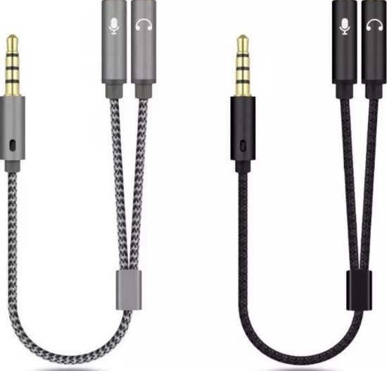 Audio Splitter - 4-Pin - TRRS - Jack Aux Splitter Male naar Dubbel ...