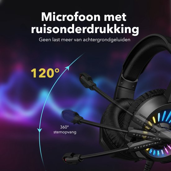 Pro Gaming Headset met Microfoon - Inclusief Headset Stand - LED ...