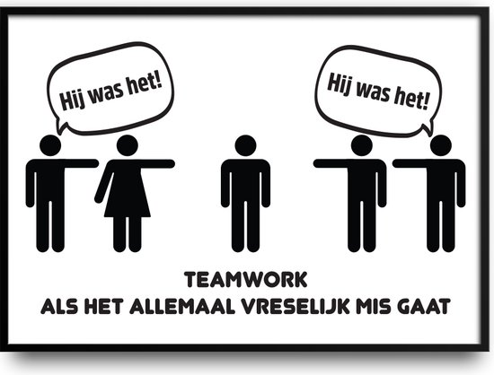 Teamwork als het allemaal vreselijk mis gaat fotolijst met glas 40 x 50 ...