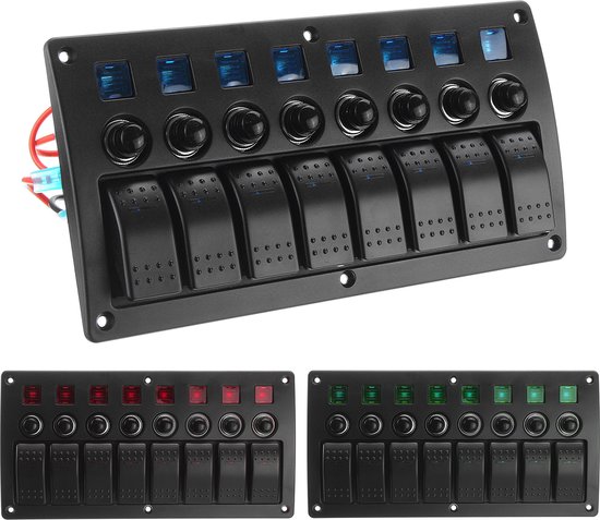 8 gang waterproof car auto boat marine led rocker switch panel ...