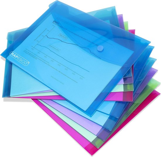 1679 Transparante Documentenmap met Drukknoop, A5, Diverse Felle ...