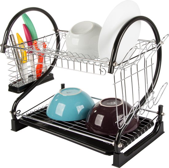 Luxe Metalen Afdruiprek Met Lekbak | Afwas Druiprek | Vaatwasser Rek ...