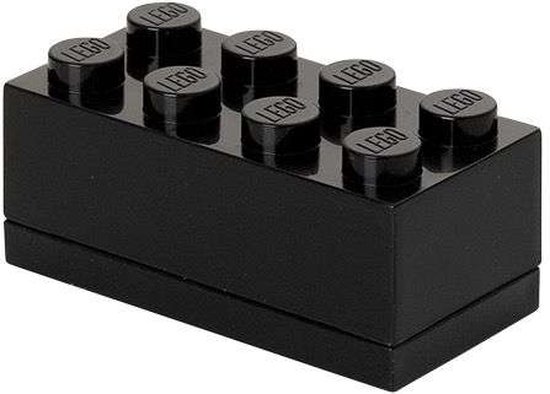 Lego Mini Box 8 Brooddoos - 4,6x9,2x4,3 cm - Zwart | bol