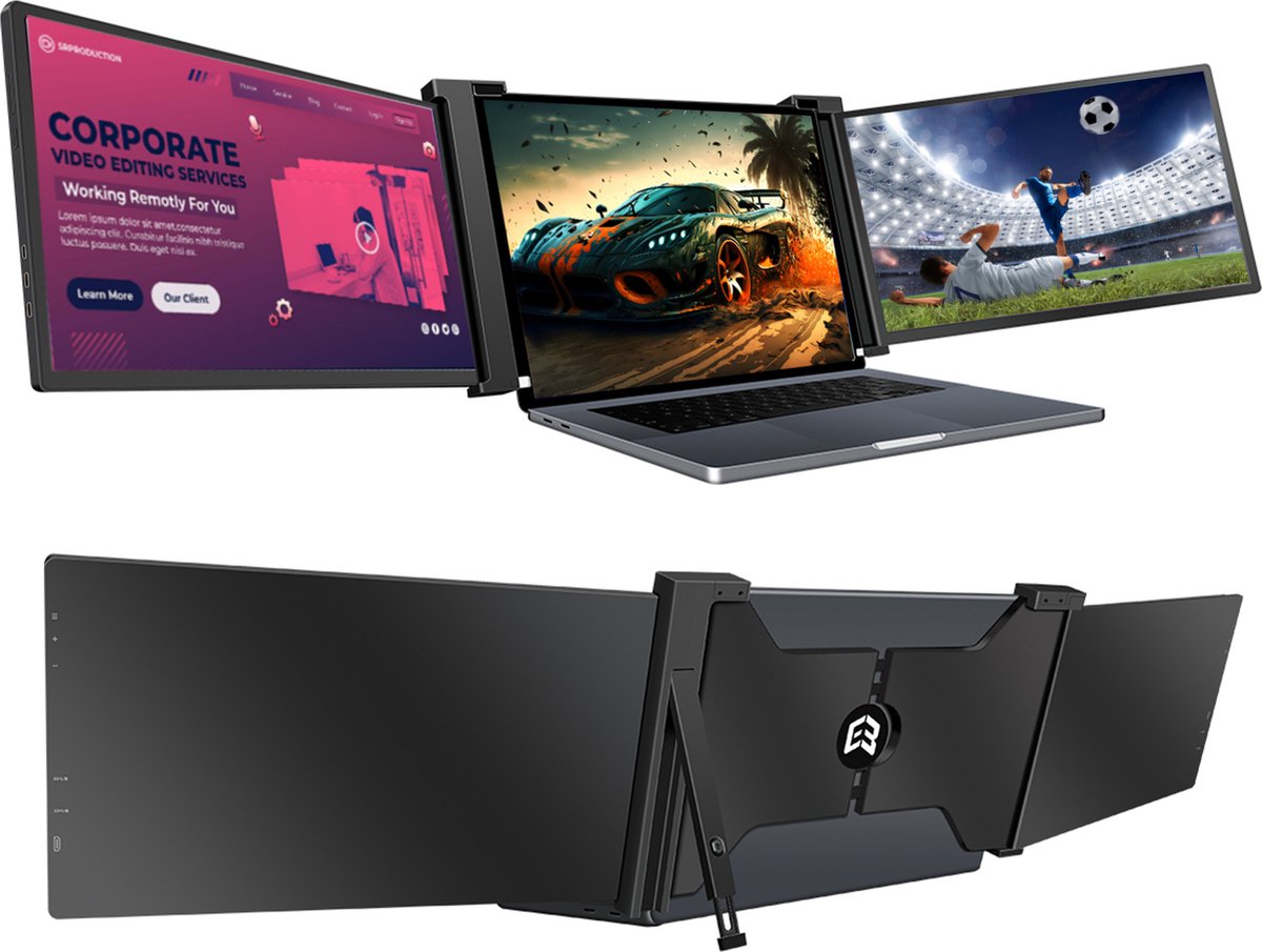 E3 Tri-screen - Portable Monitor -Beeldscherm - Monitoren - Inclusief ...