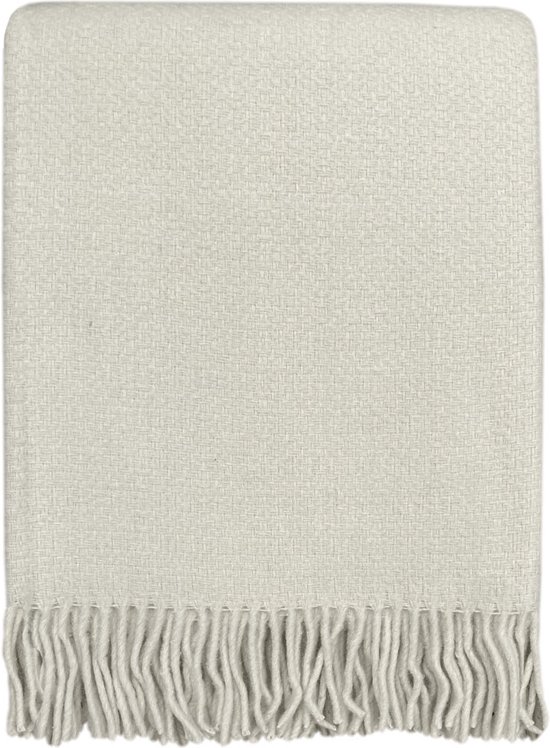 Malagoon - Abbey white structure recycled wool throw | bol