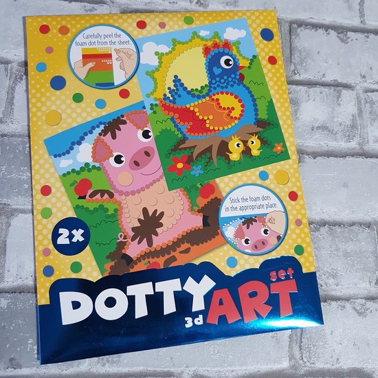 Dotty art 3d set Wilde dieren, knutselen, DIY, mozaiek | bol