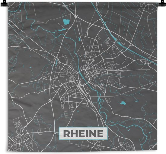 Wandkleed - Wanddoek - Duitsland – Blauw – Rheine – Stadskaart – Kaart ...