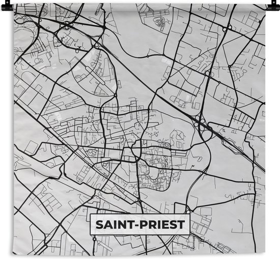 Wandkleed - Wanddoek - Saint-Priest – Plattegrond - Frankrijk – Kaart ...