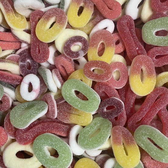 Candy Freaks Snoep ringen mix - 500 gram - Snoeppot - Zuur - Zoet ...