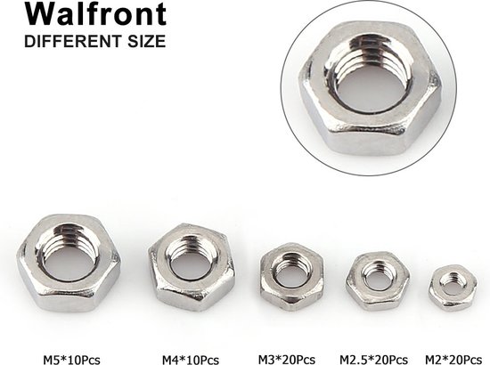 160 stuks bouten en moeren set van roestvrij staal 304 cilinderkopschroeven Moer... | bol