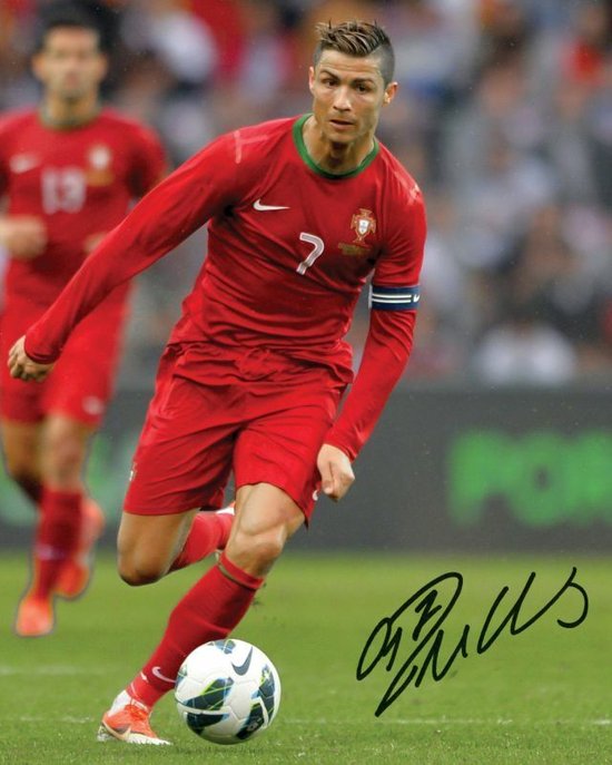 Cristiano Ronaldo Ingelijste Handtekening – 15 x 10cm In Klassiek Zwart ...