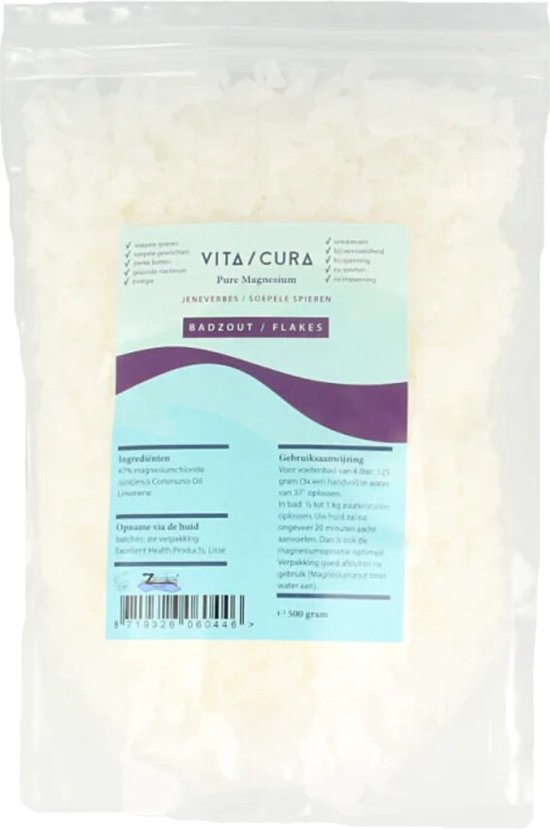 Vita Cura Badzout Flakes Magnesium Jeneverbes 500 gr | bol