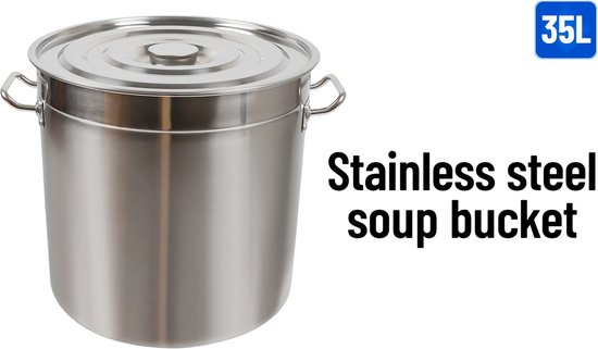 Soeppan - 35 Liter - XXL Pan - 37cm - RVS Soeppan Met Deksel - Geschikt ...