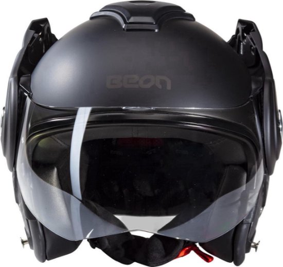 BEON B702 REVERSE Mat zwarte Systeemhelm - Motorhelm - XL - Helder ...