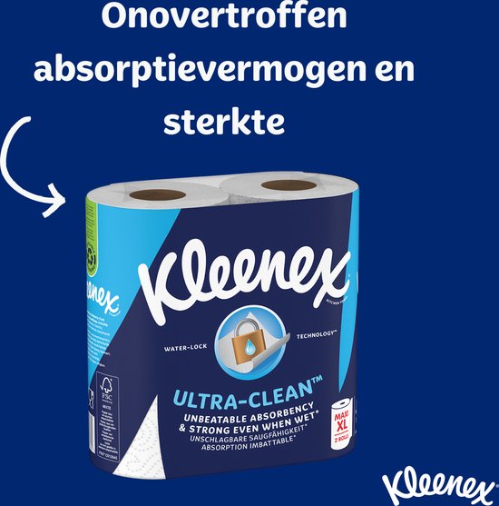 Kleenex keukenpapier - Keukenrol Ultra Clean - 6 Maxi XL rollen ...