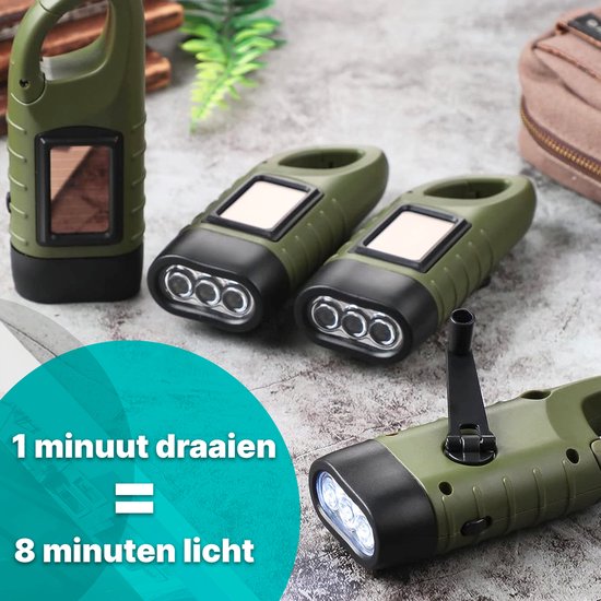 What's Goods Dynamo opwindbare/oplaadbare LED zaklamp (knijpkat) met ...