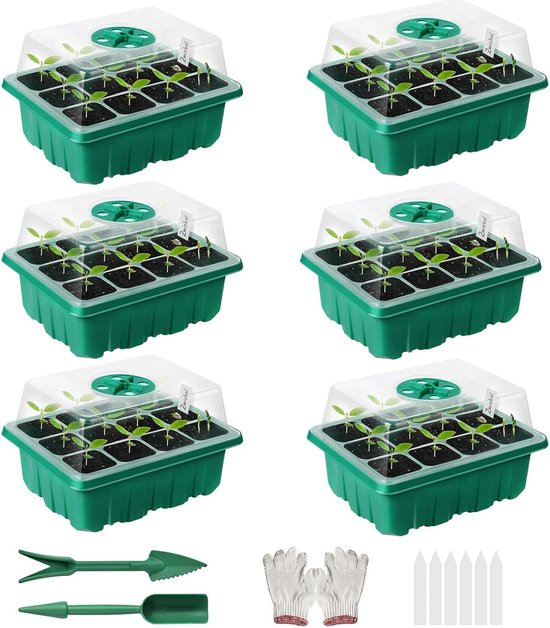6 stuks kweekkas, kweekbox, mini-broeikas, kweekset, kamerbroeikas voor ...