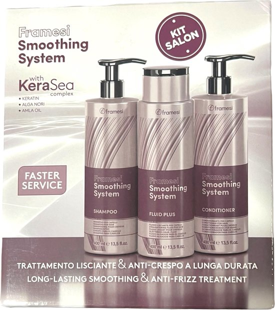Framesi Smoothing System Salonkit 3 x 400ml Shampoo - Conditioner - Fluid Plus | bol