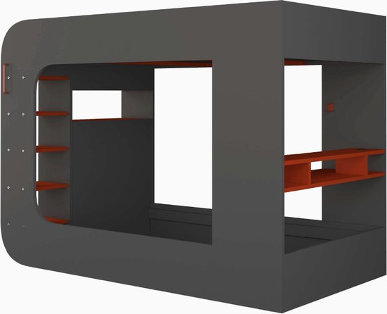 Hoogslaper Trasman met gamebureau -120x200 cm-antraciet | bol