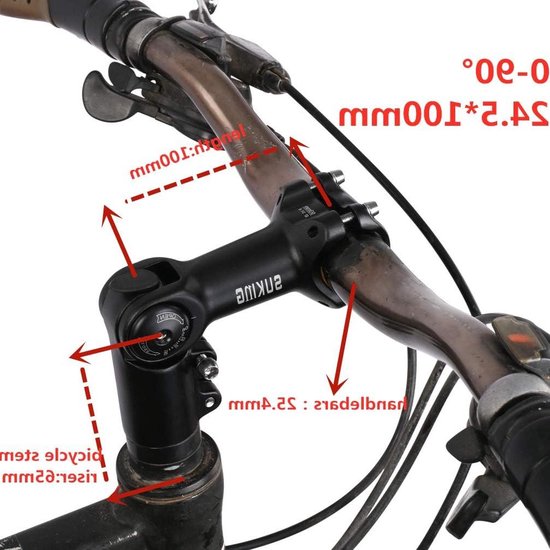 Verstelbare 0-90 Graden Fietsstuurpen - Mountainbike Stuurpen voor ...