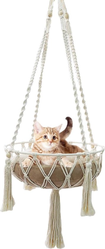Hand Knitting Hanging Cat Hammock Swing - Macrame Cat Bed Nests | bol