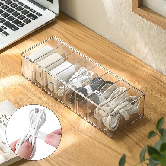 Kabelorganizer, kabelopbergdoos met 20 kabelbinders en 1 kabelmap ...