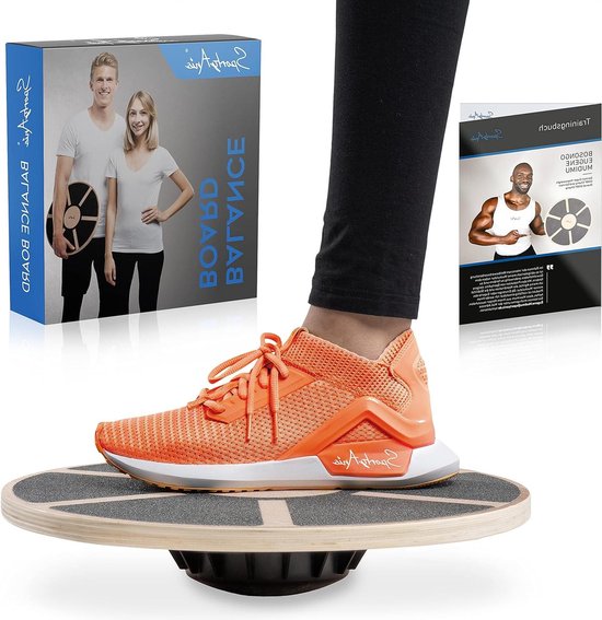 Premium Wood Balance Board - Exercise Book Included - Optional Padding ...