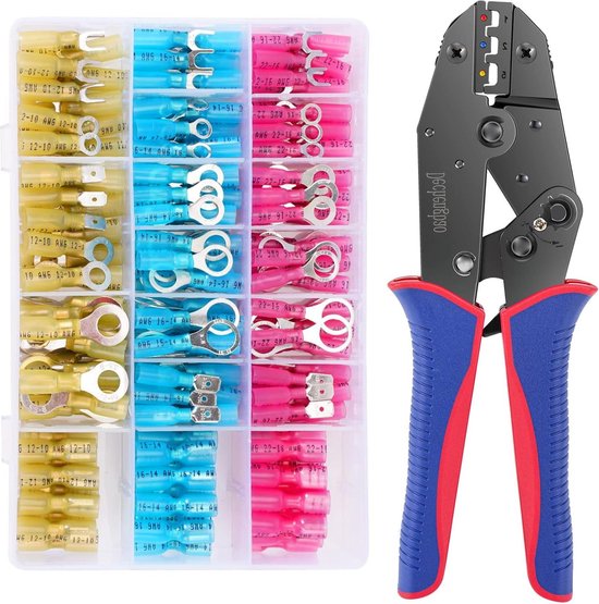 Crimp Connector Crimp Tool with 280Pcs Wire Connectors Tinned Red ...