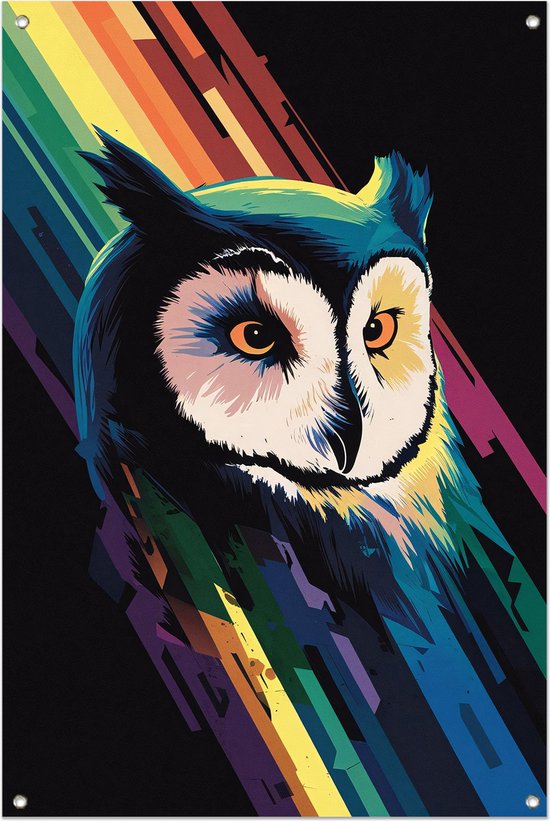 Uil tuinposter - Dieren poster - Tuinposters Kleuren - Posters buiten ...